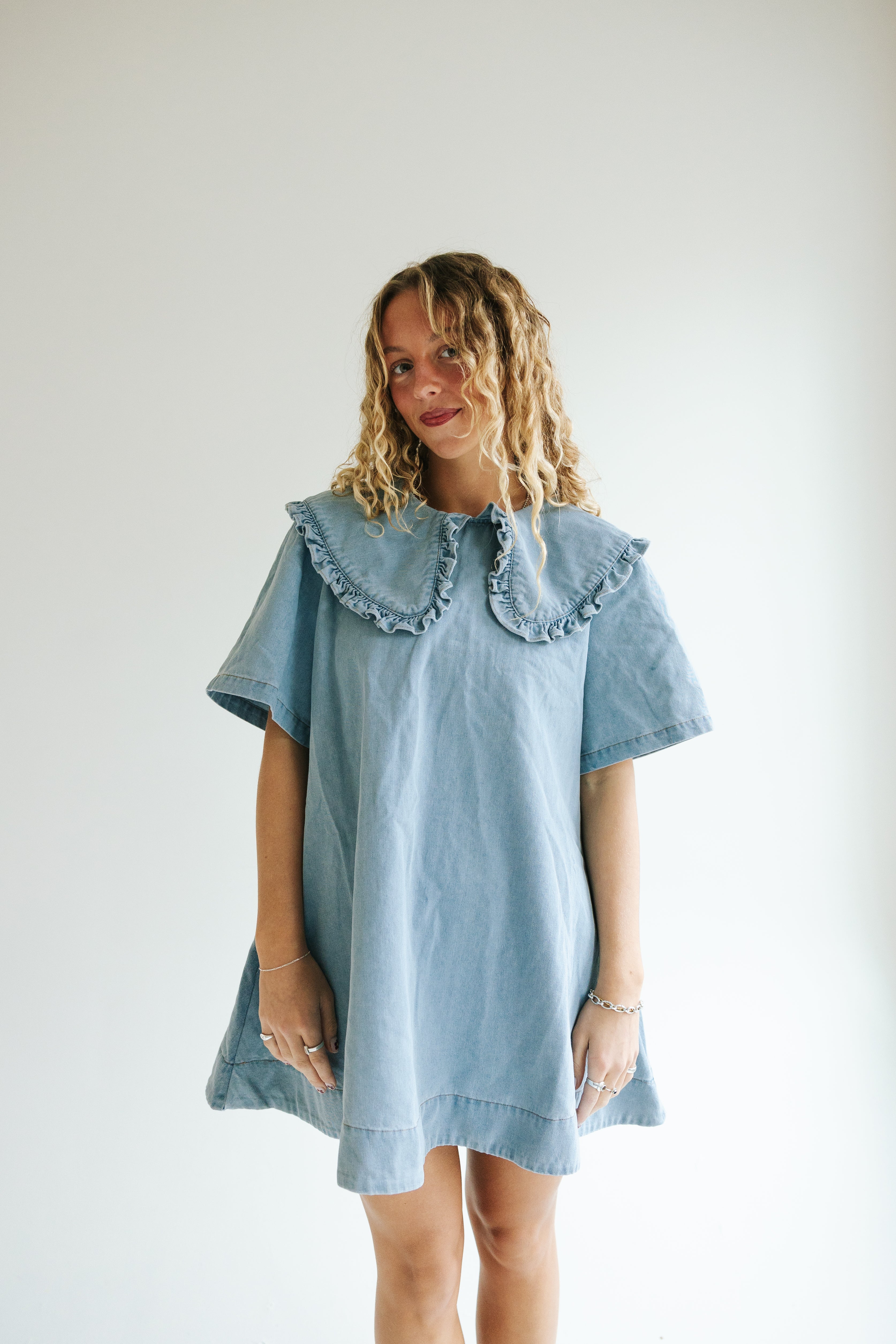 Sunday Eyelet Collar Denim Dress – SUNDAY RIOT